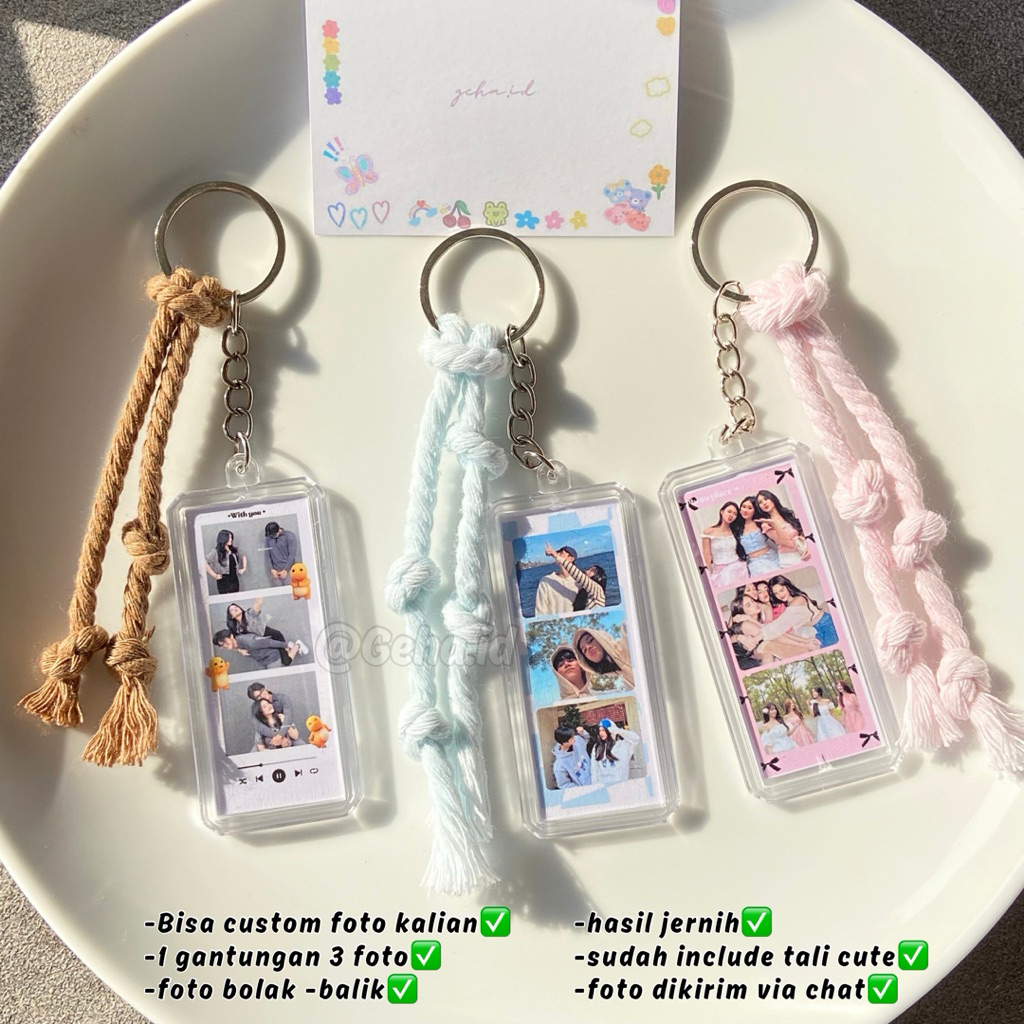 Jual Gantungan Kunci Photostrip Akrilik Custom | Ganci Foto Aesthetic ...