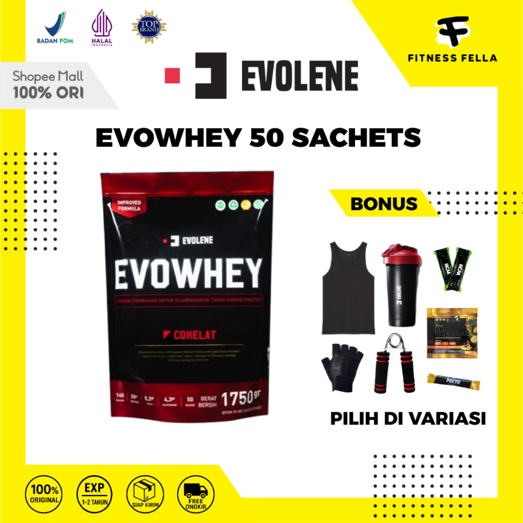 Jual Evolene Evowhey 50 Servings / 50x sajian Suplemen Fitness Whey ...