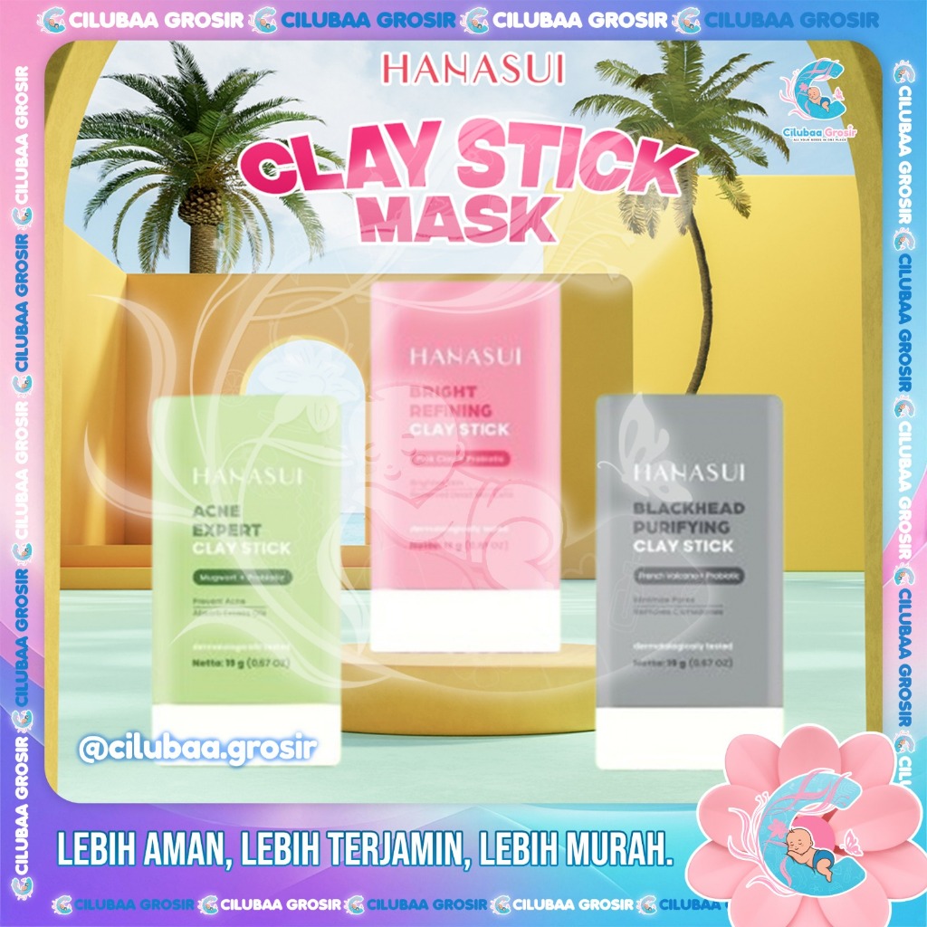 Jual HANASUI Clay Stick Mask || Masker Wajah Mencerahkan || Mengangkat ...