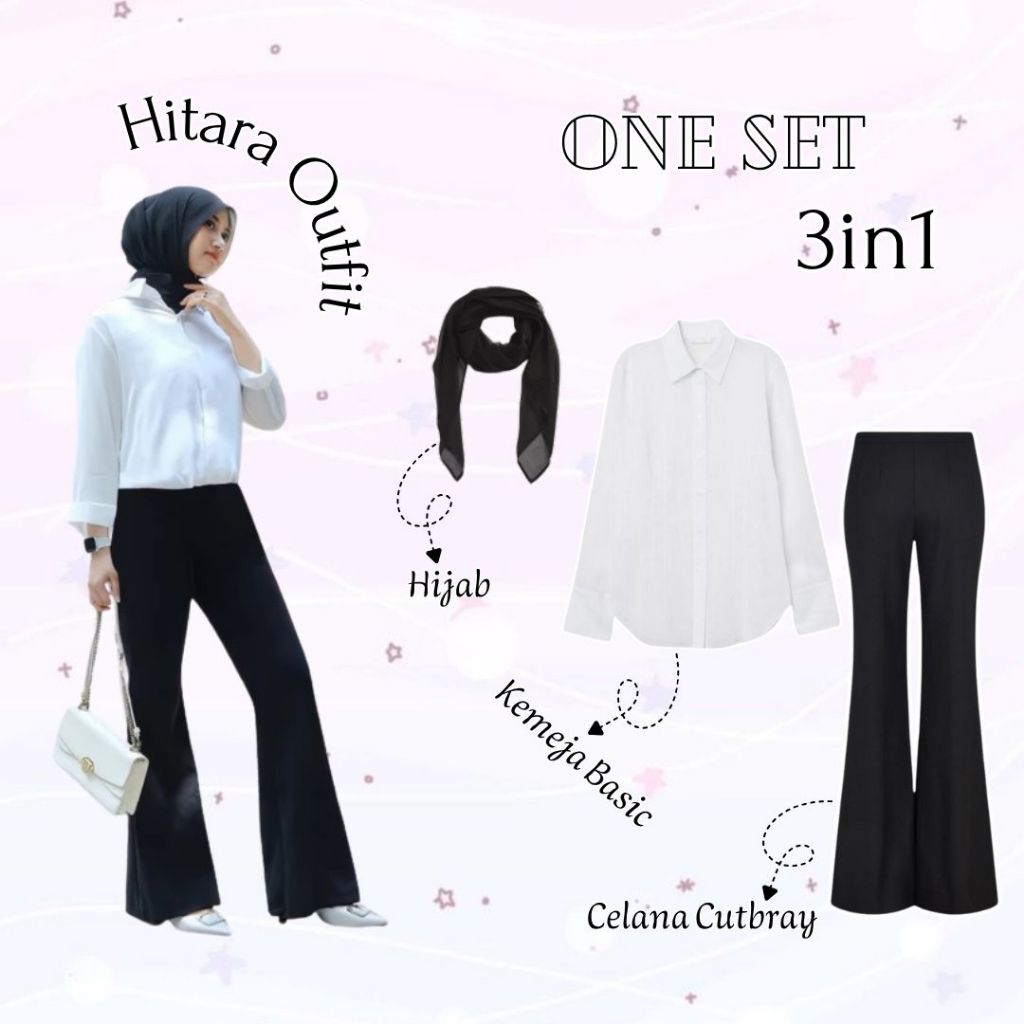 Jual Setelan Wanita Hijab 3in1 Korea Style Diskon (Kemeja Basic,Celana ...