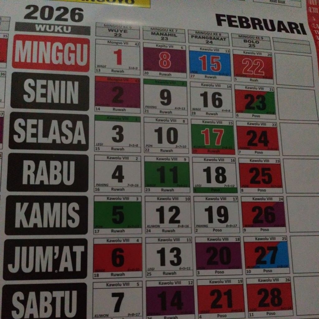 Jual Kalender Primbon Sabdo Palon 2026 | Shopee Indonesia