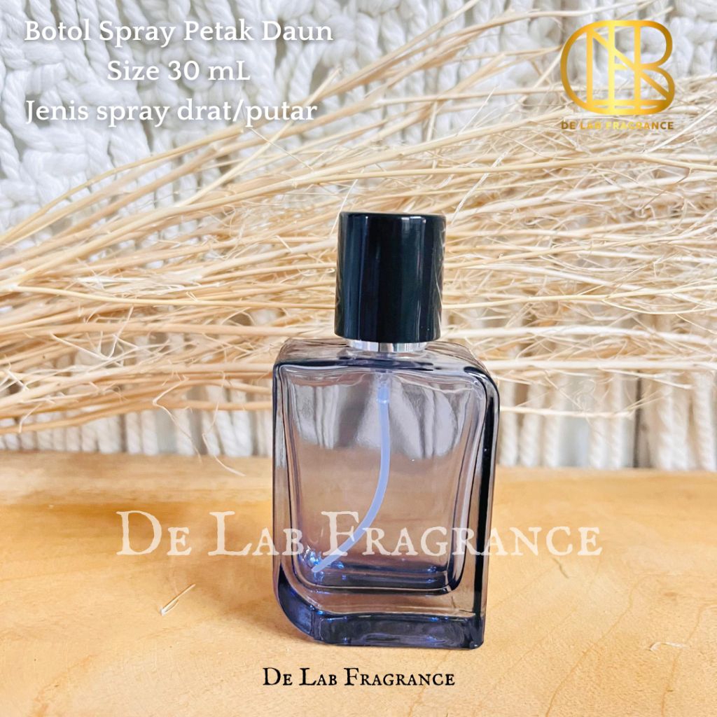 Jual botol parfum petak daun hitam transparant 30 ml drat putar isi ...