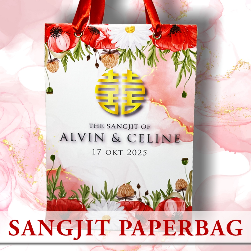 Jual Paper Bag - Paperbag Sangjit / Wedding Souvenir Box (Custom Nama ...