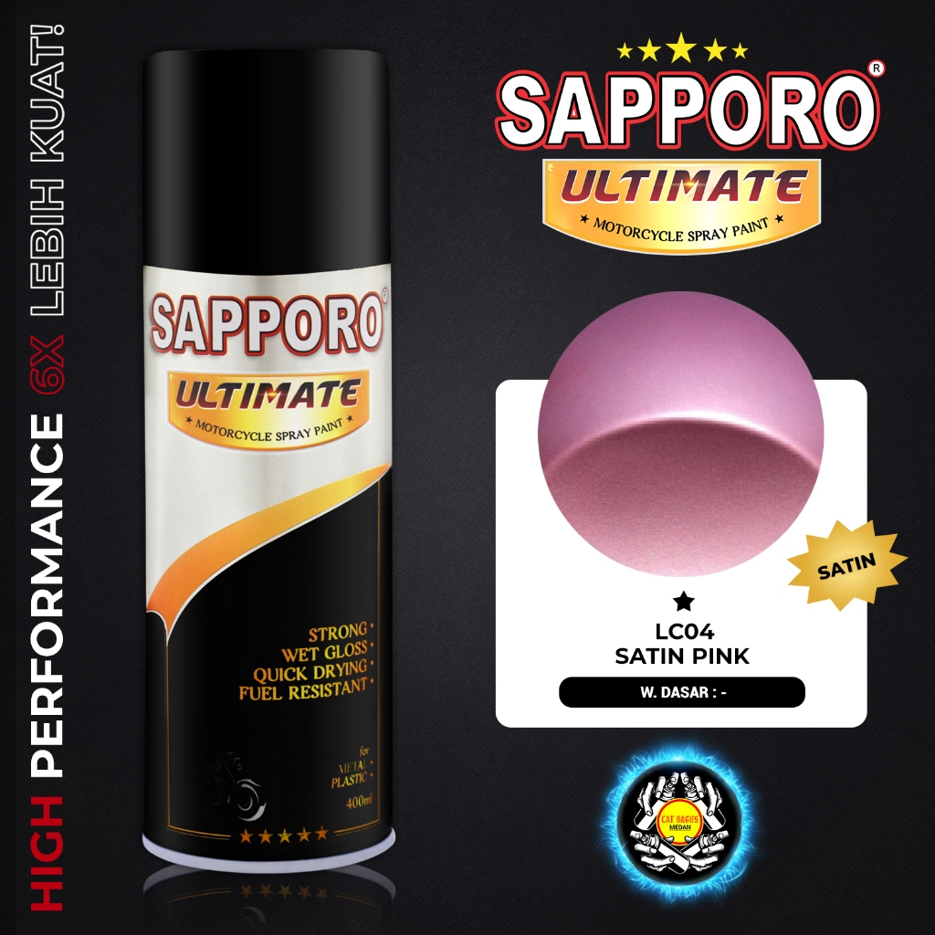 Jual CAT SEMPROT SAPPORO ULTIMATE LC04 SATIN PINK WARNA MERAH MUDA PINK ...