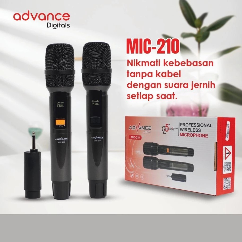 Jual Advance MIC-210 Professional Wireless Microphone Single 2MIC ...