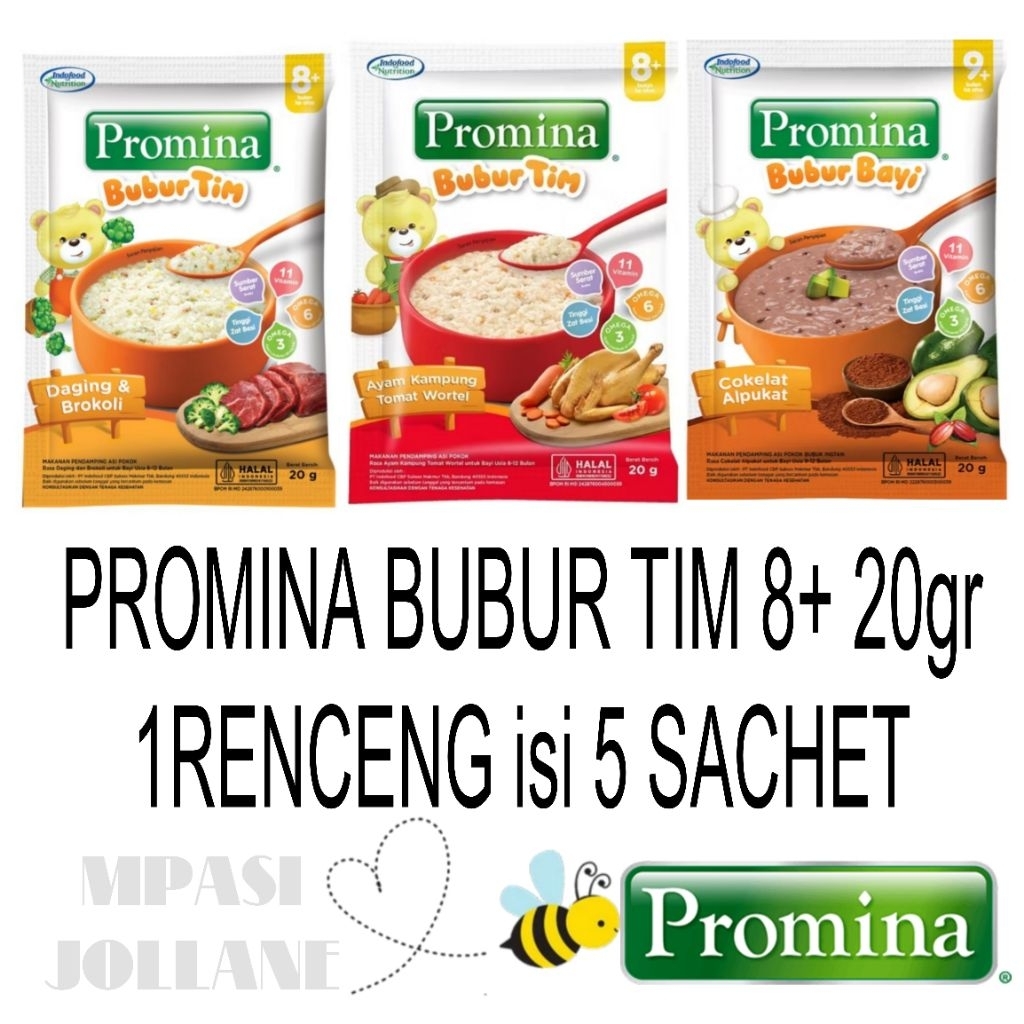 Jual PROMINA Bubur Tim 8+ renceng 5sachet x 20gr | Shopee Indonesia