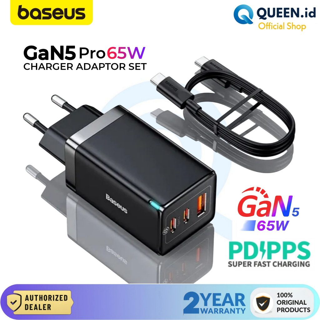 Jual Baseus Charger Adaptor GaN5 PRO 65W USB TYPE C Super Fast Charging ...