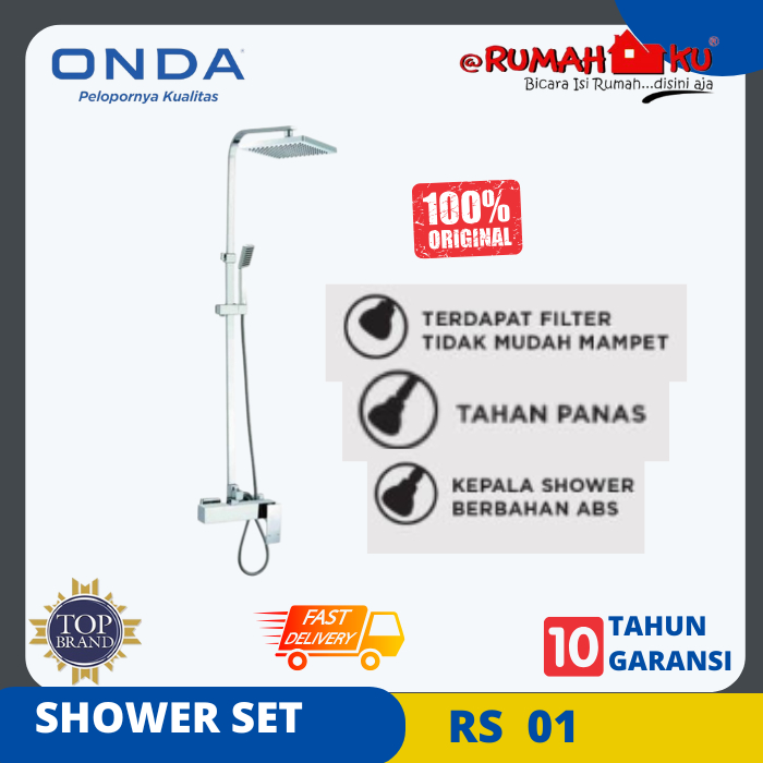 Jual ONDA Rain Shower / Shower Mandi Tiang Set Kran Panas Dingin - RS ...