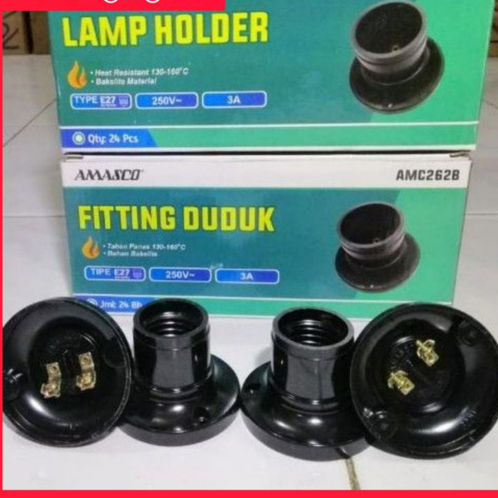 Jual Amasco Fitting Duduk E27 Fitting Plafon Hitam PFG210B Model Broko ...