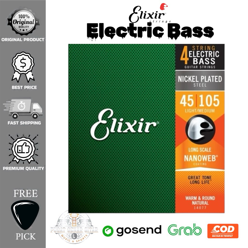 Jual Senar Bass Elixir Nickel Plated Steel (4 Senar) - Ukuran 45-105 ...