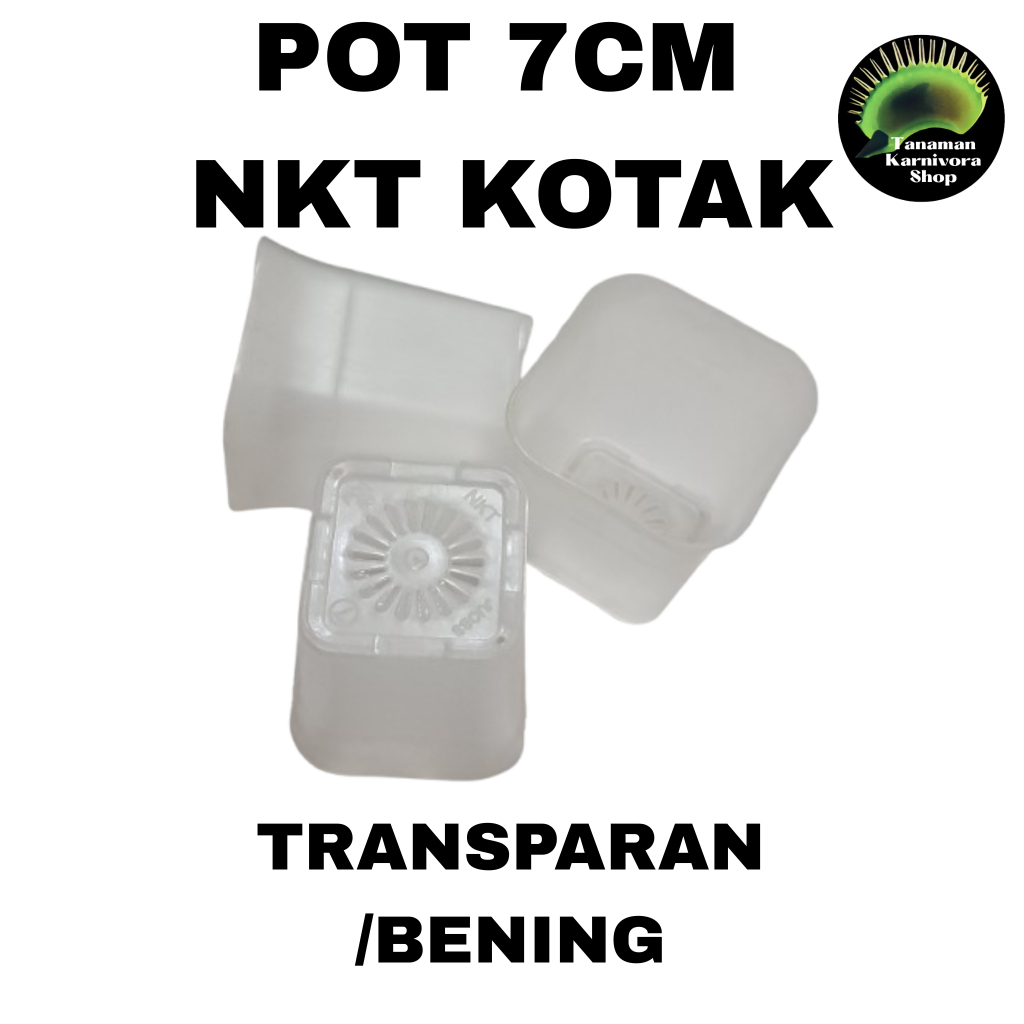Jual POT BUNGA/POT KOTAK 7 CM/POT NKT JUOSS TRANSPARAN BENING/ POT ...