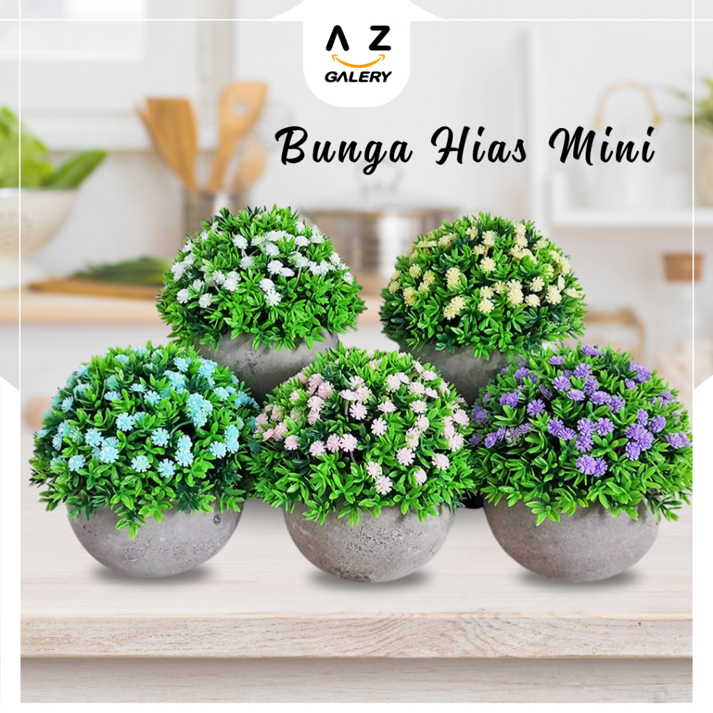 Jual Bunga Hias Plastik Rumput Bulat Artifical Flower Import Bonsai ...