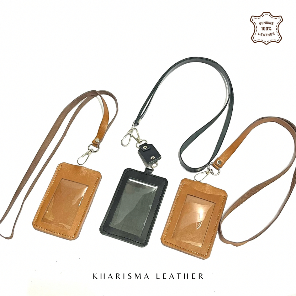 Jual Kharisma Leather Lanyard ID Card Kulit Asli - Name Tag Cocok Untuk ...