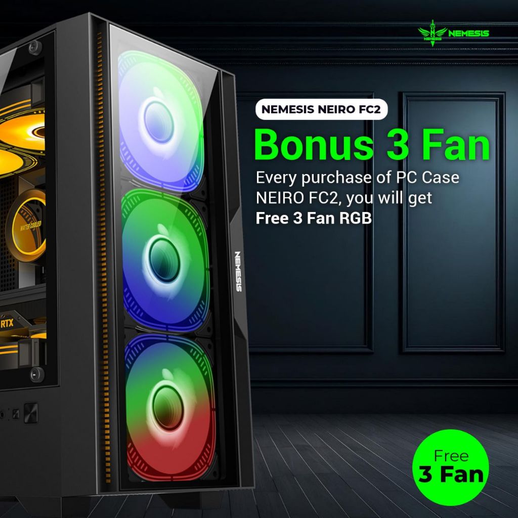 Jual (NO REFUND) PUTIH Casing NYK Nemesis NEIRO FC2 Free 3 Fan RGB - PC ...