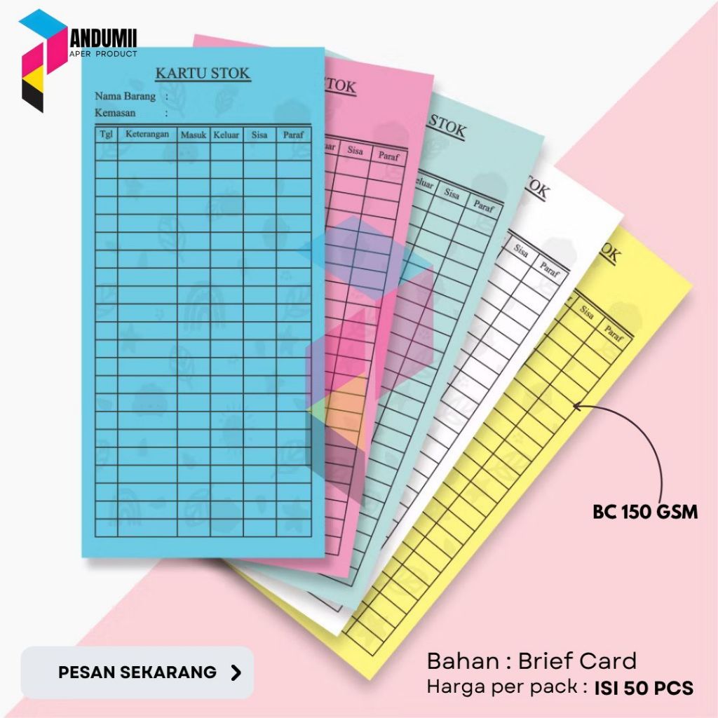 Jual ( Isi 50 ) Kartu Stok Obat / Kartu Apotek / Kartu Stok Apotek ...