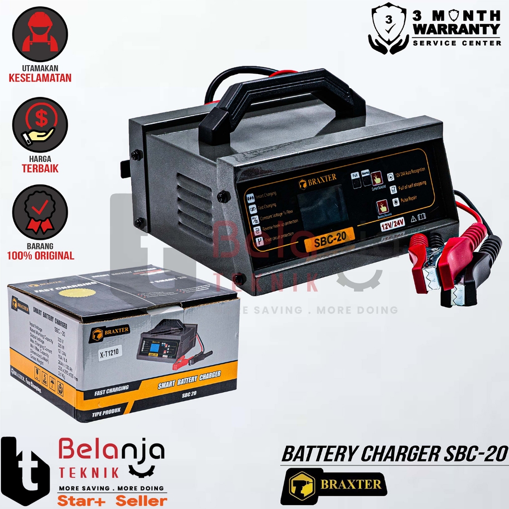 Jual Mesin Smart Baterai Aki Cas Aki Braxter SBC-20 Charger Battery 20A ...