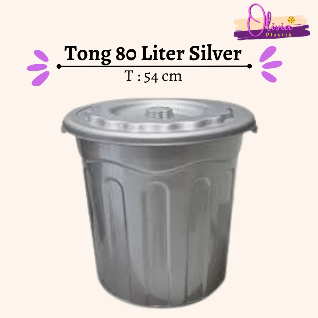 Jual Timba + Tutup/ Tong Air 80 Liter Silver (KHUSUS INSTANT/ SAMEDAY ...