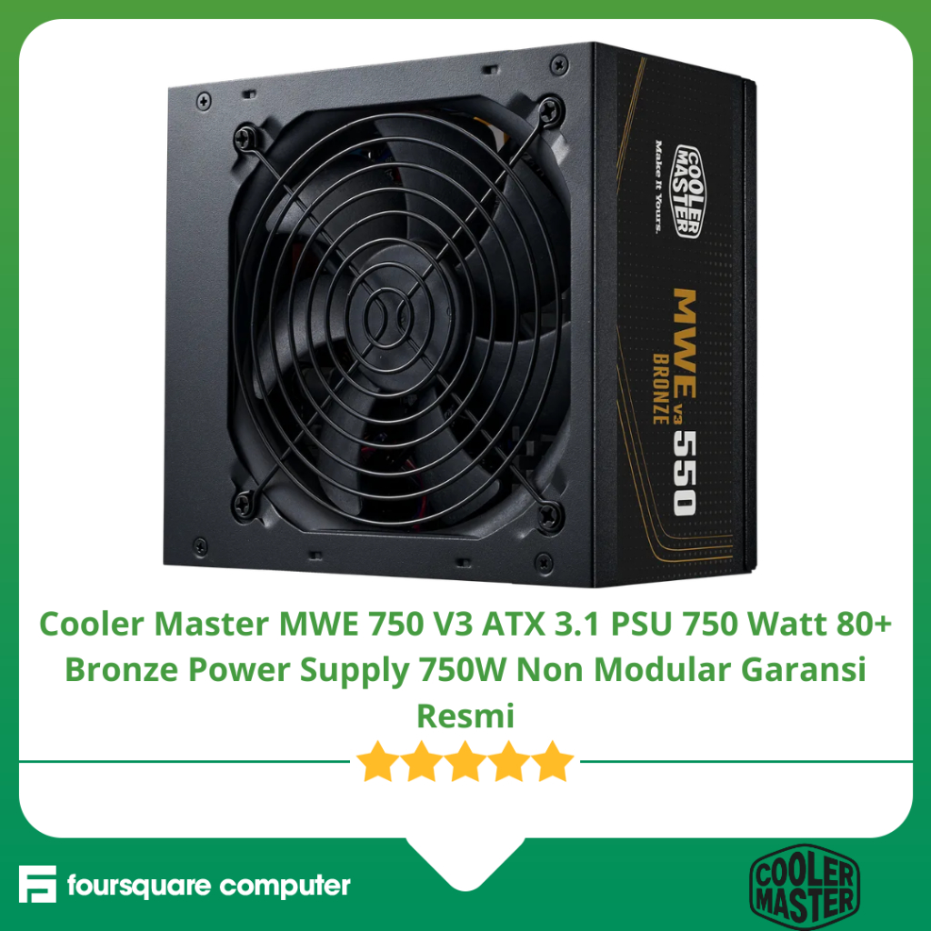 Jual Cooler Master MWE 550 V3 ATX 3.1 PSU 550 Watt 80+ Bronze Power ...