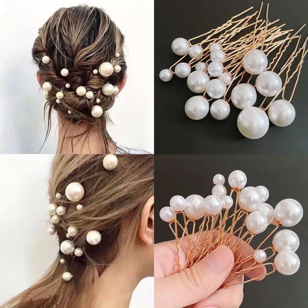 Jual Hairpin Mutiara isi 18 Pcs Tusuk Konde Simple Hairpiece Pearl ...
