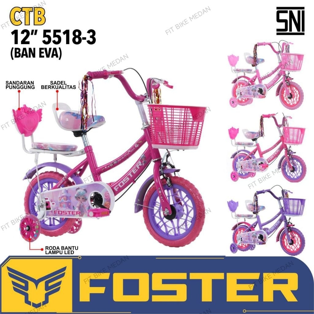 Jual SEPEDA MINI CTB FOSTER 12 INCH 5518-3 BAN EVA BAN MATI ANAK CEWEK ...