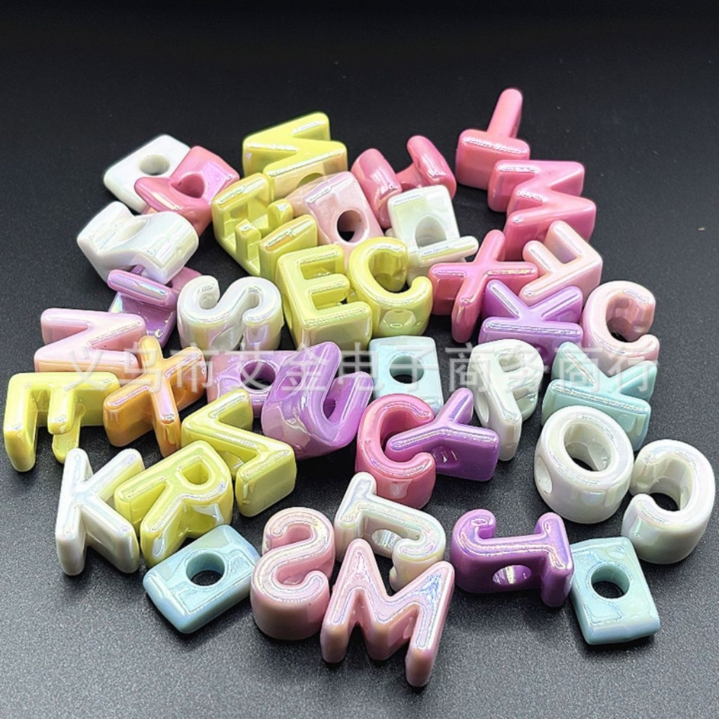 Jual 1pc manik huruf besar warna Pastel AB & Non AB Glossy | Shopee ...
