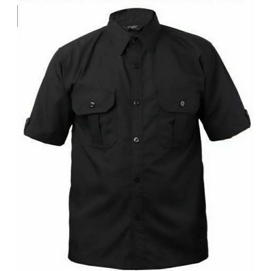 Jual BAJU PDH HITAM POLOS LENGAN PENDEK | Shopee Indonesia