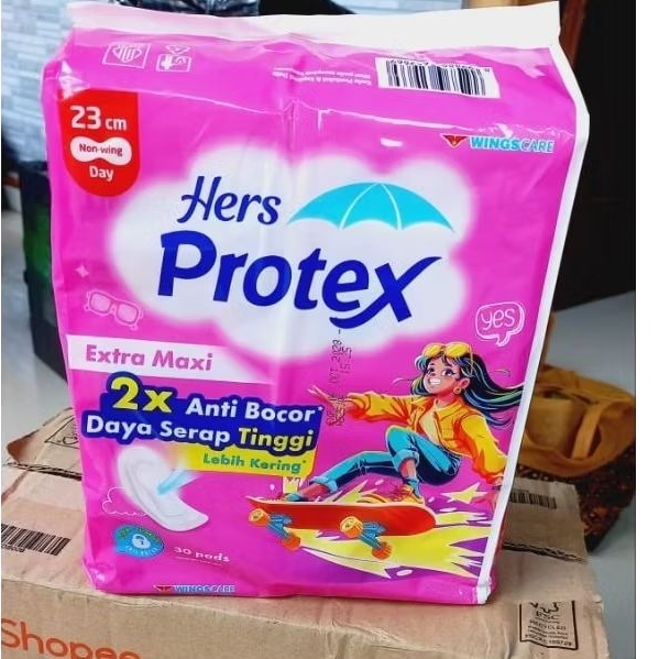 Jual Hers protex 30pads pink protex extra non wing | Shopee Indonesia