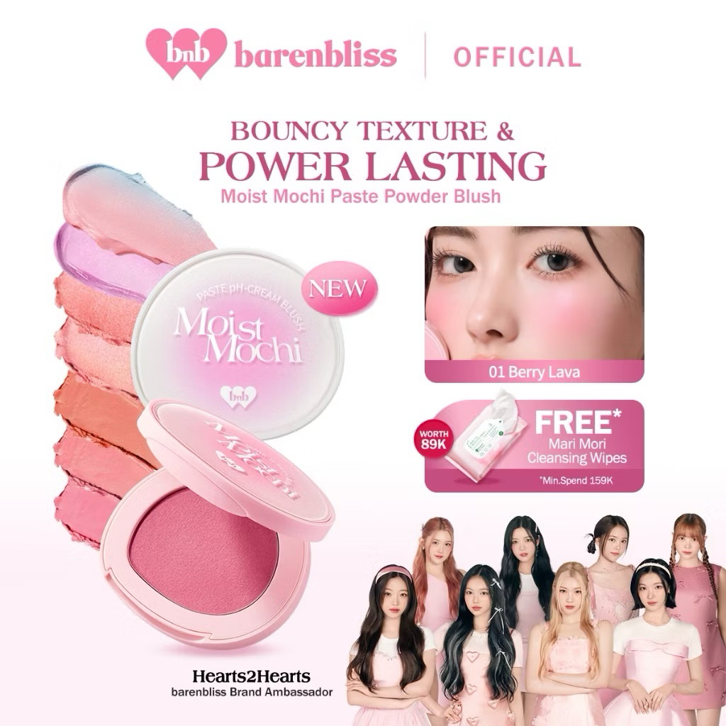Jual BNB Barenbliss Moist Mochi Paste Powder Blush - Shade 01 Berry ...