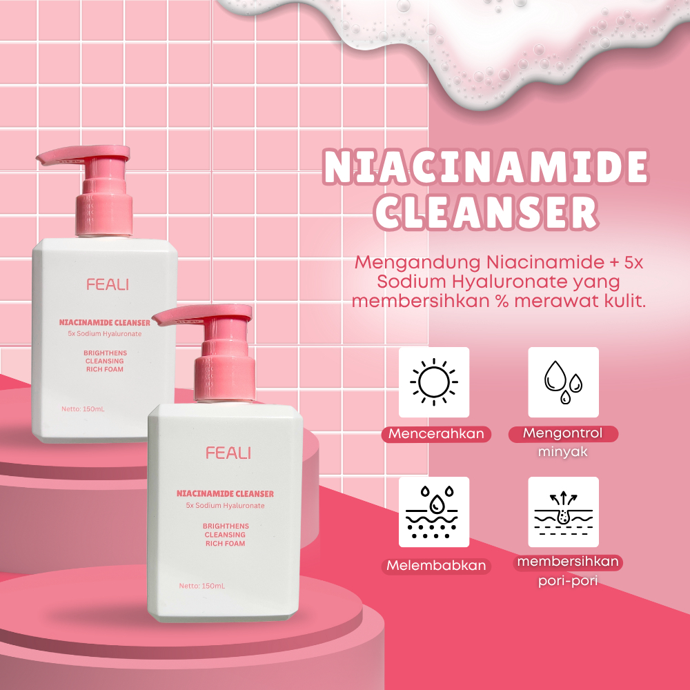 Jual FEALI - Facial Wash Niacinamide 5x Sodium Hyaluronate Facial Wash ...