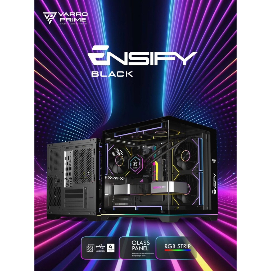 Jual Casing Varro ENSIFY Black ( RGB Strip ) | Shopee Indonesia