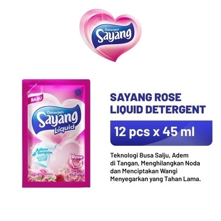 Jual DETERGEN SAYANG LIQUID 45ML ROSE (1 BOX ISI 24 PCS) - (3 BOX ...