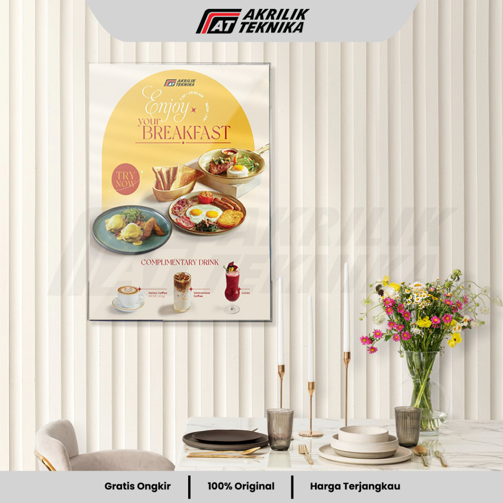 Jual Tempat Brosur Tempel Akrilik A2 Tebal 2mm | Sign Holder Menu ...