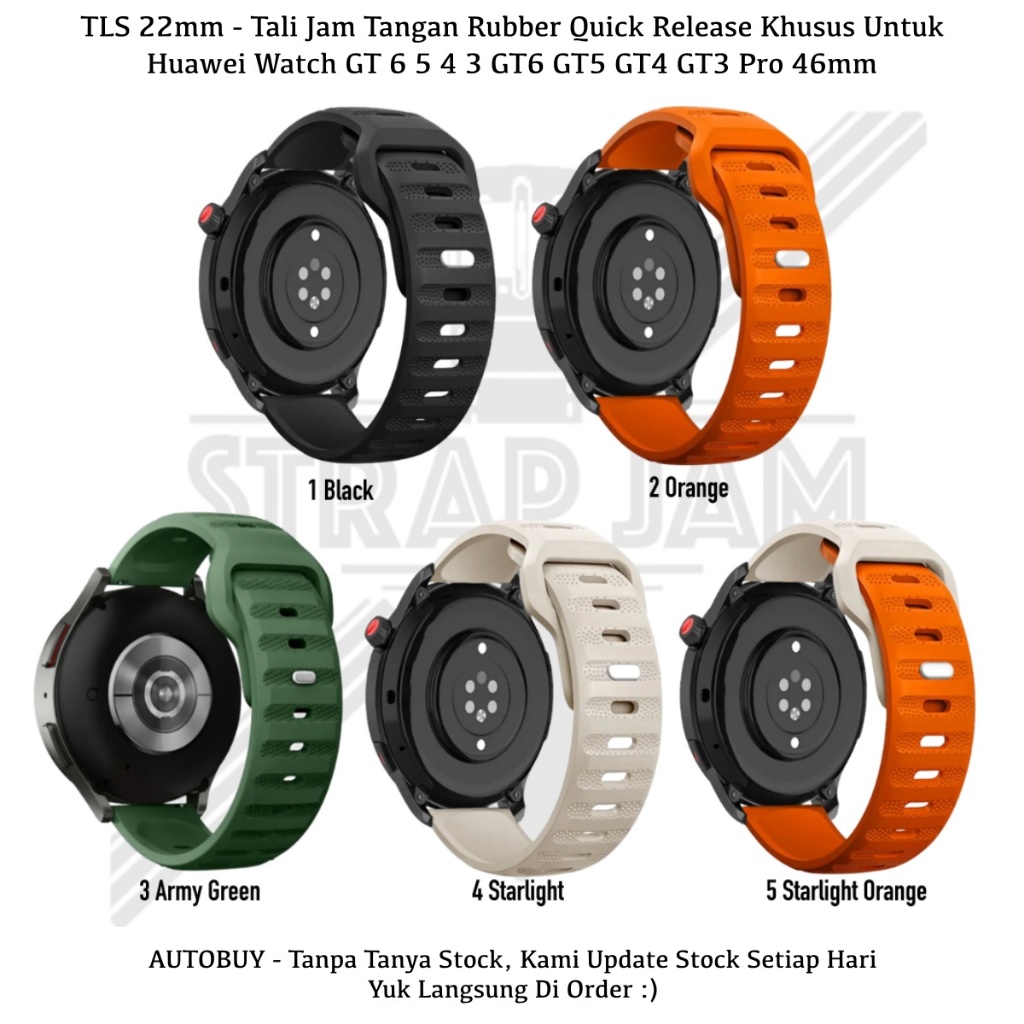 Jual TLS Strap Huawei Watch 46mm GT 6 5 4 3 GT6 GT5 GT4 GT3 Pro - Tali ...
