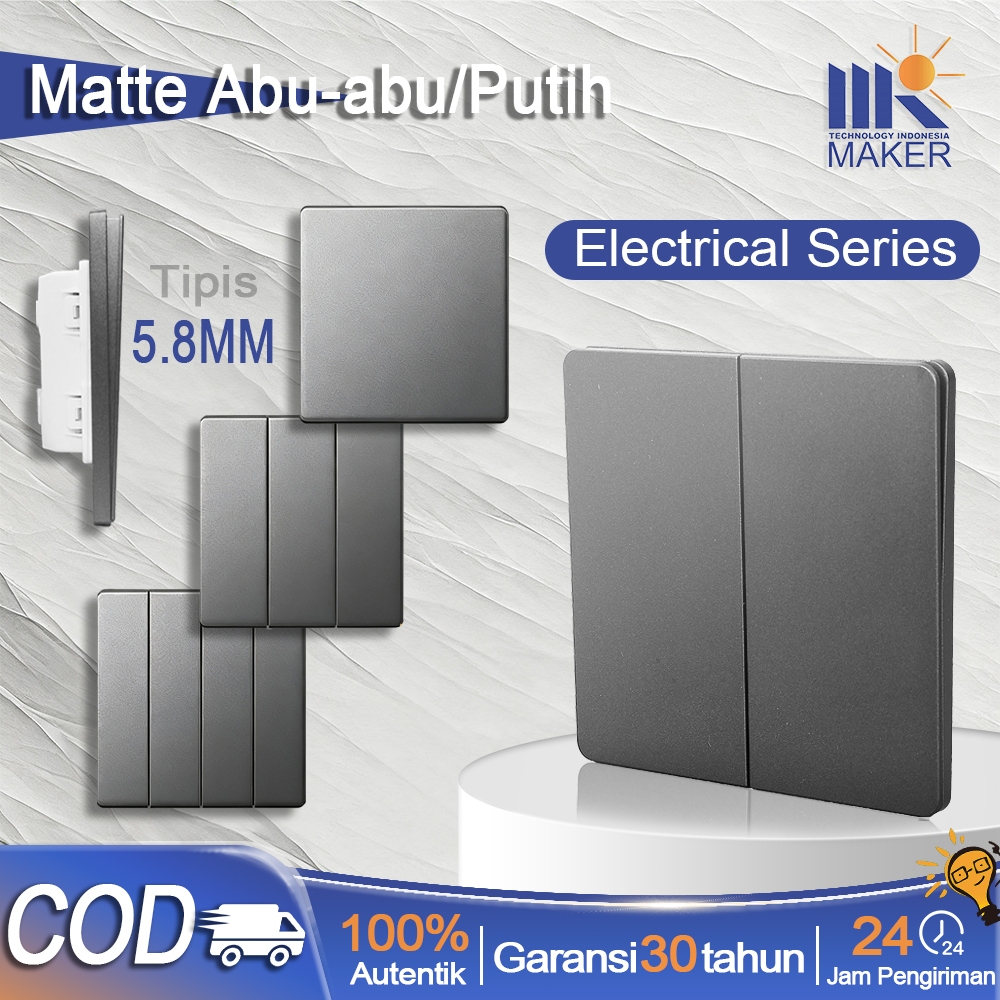 Jual Saklar lampu rumah modern Matte 1/2/3/4 Gang Electrical Switch ...