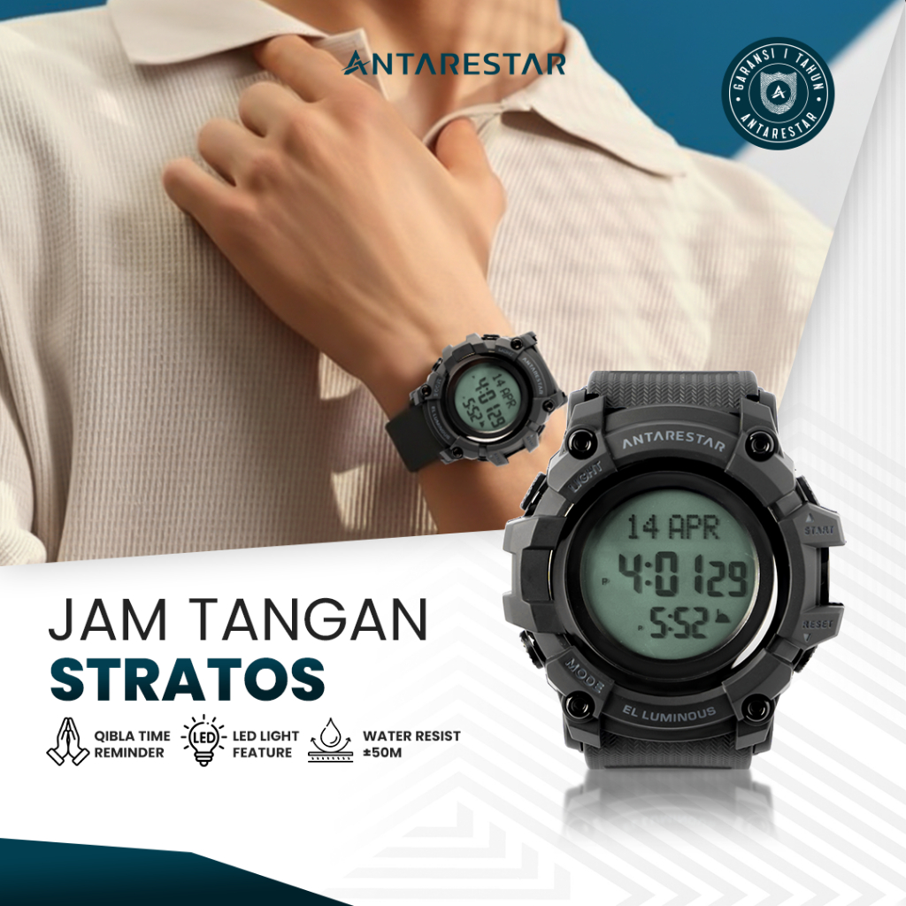 Jual ANTARESTAR Official - Jam Tangan Stratos Muslim Digital Watch ...