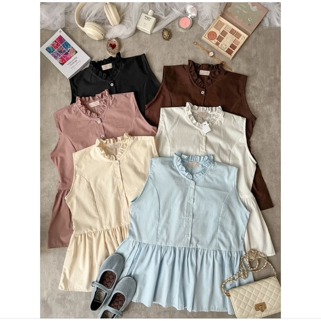 Jual April inner blouse | inner tanpa lengan | blouse ruflle | inner ...