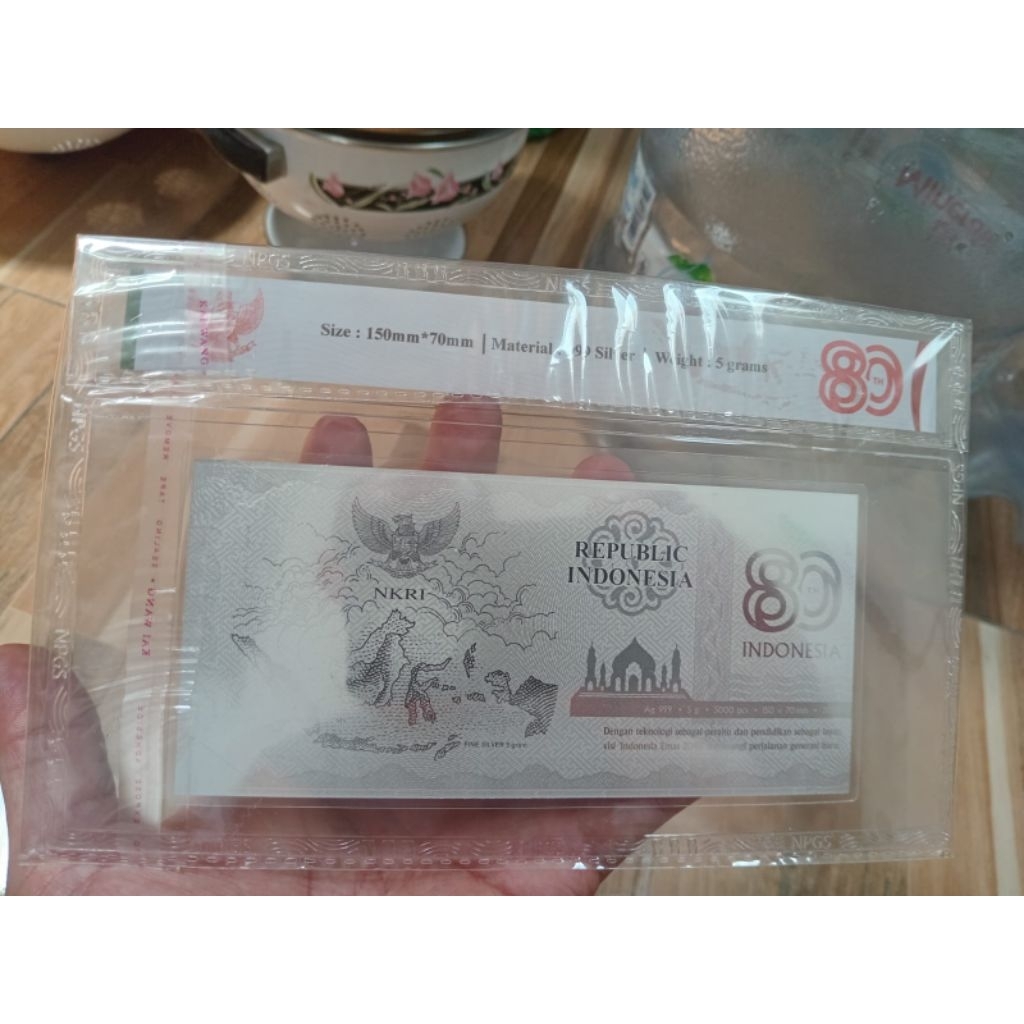Jual Silver Bank Note 80th Indonesia Merdeka 5gr | Shopee Indonesia