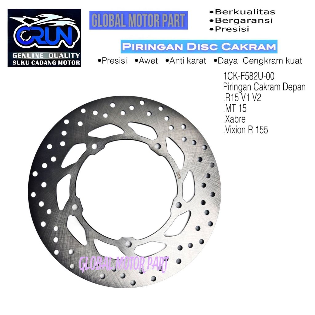 Jual CRUN Piringan Disc Disk Cakram Depan Yamaha Vixion R 155 XSR /R15 ...