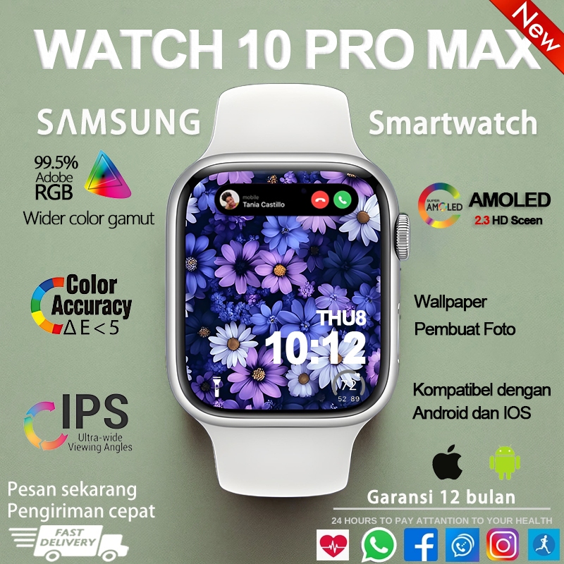 Jual Samsung Samrt watch 10 Pro Max Original with 2.3" HD AMOLED ...