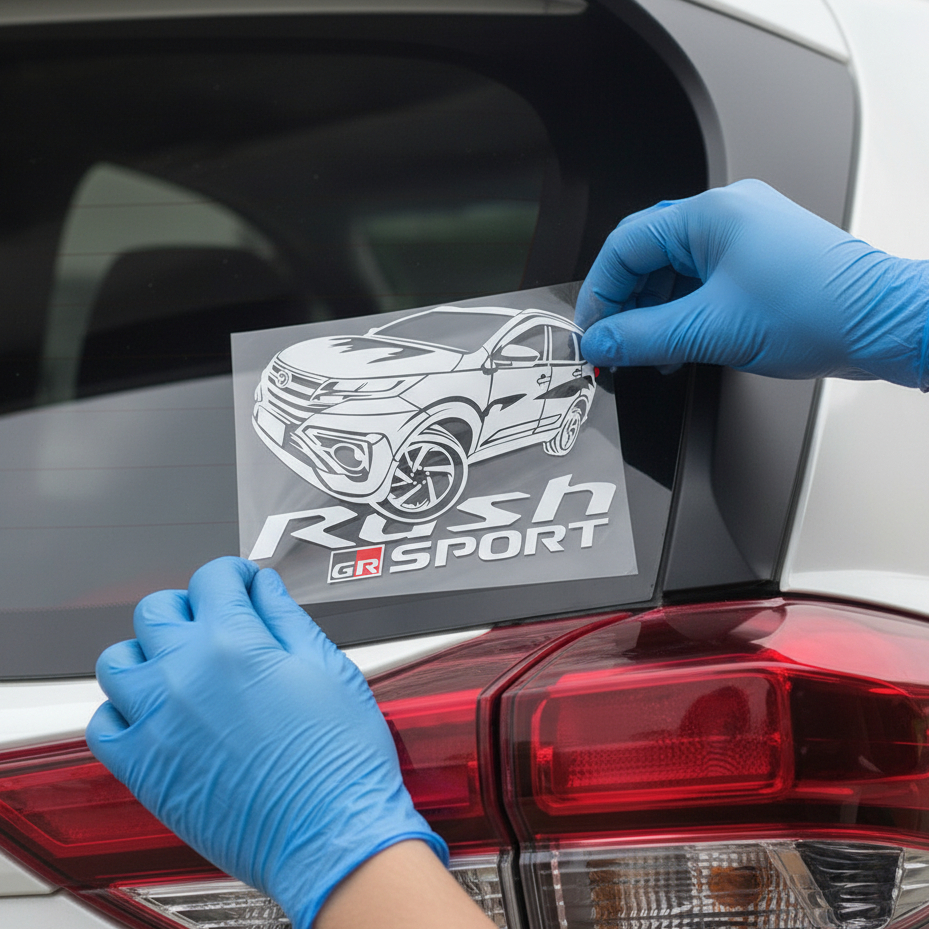 Jual Stiker Mobil Rush GR Sport Premium – Desain Keren Kaca Belakang ...