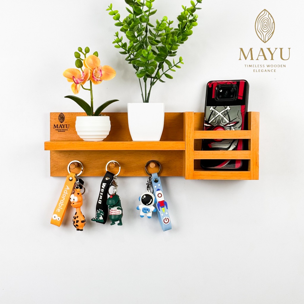 Jual MAYU Rak Dinding Gantungan Kunci Minimalis Key Holder Kapstok Kayu ...