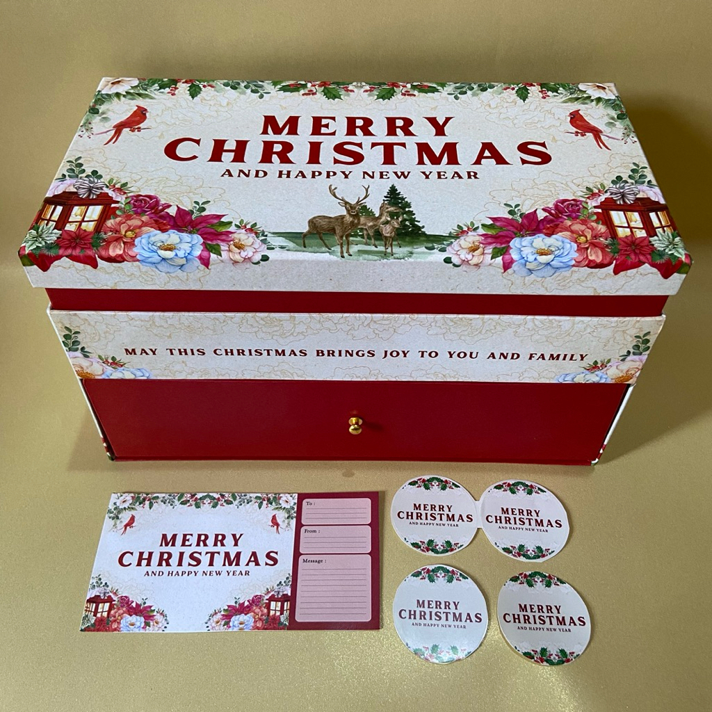 Jual Hampers natal / kotak kado Christmas/ box kue kering model laci ...