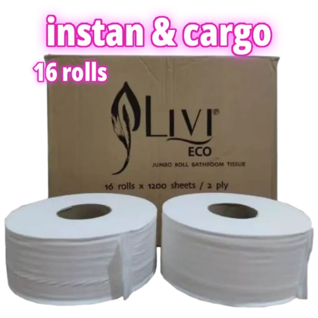 Jual Tisu Livi Jumbo Roll 1200's / 2ply( 1dus ) Livi Tisu Roll Jumbo ...