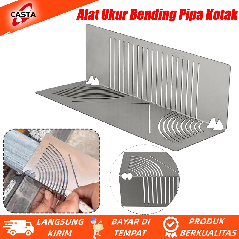 Jual CASTA Alat Pengukur dan Penanda Tabung Persegi Penggaris Baja ...