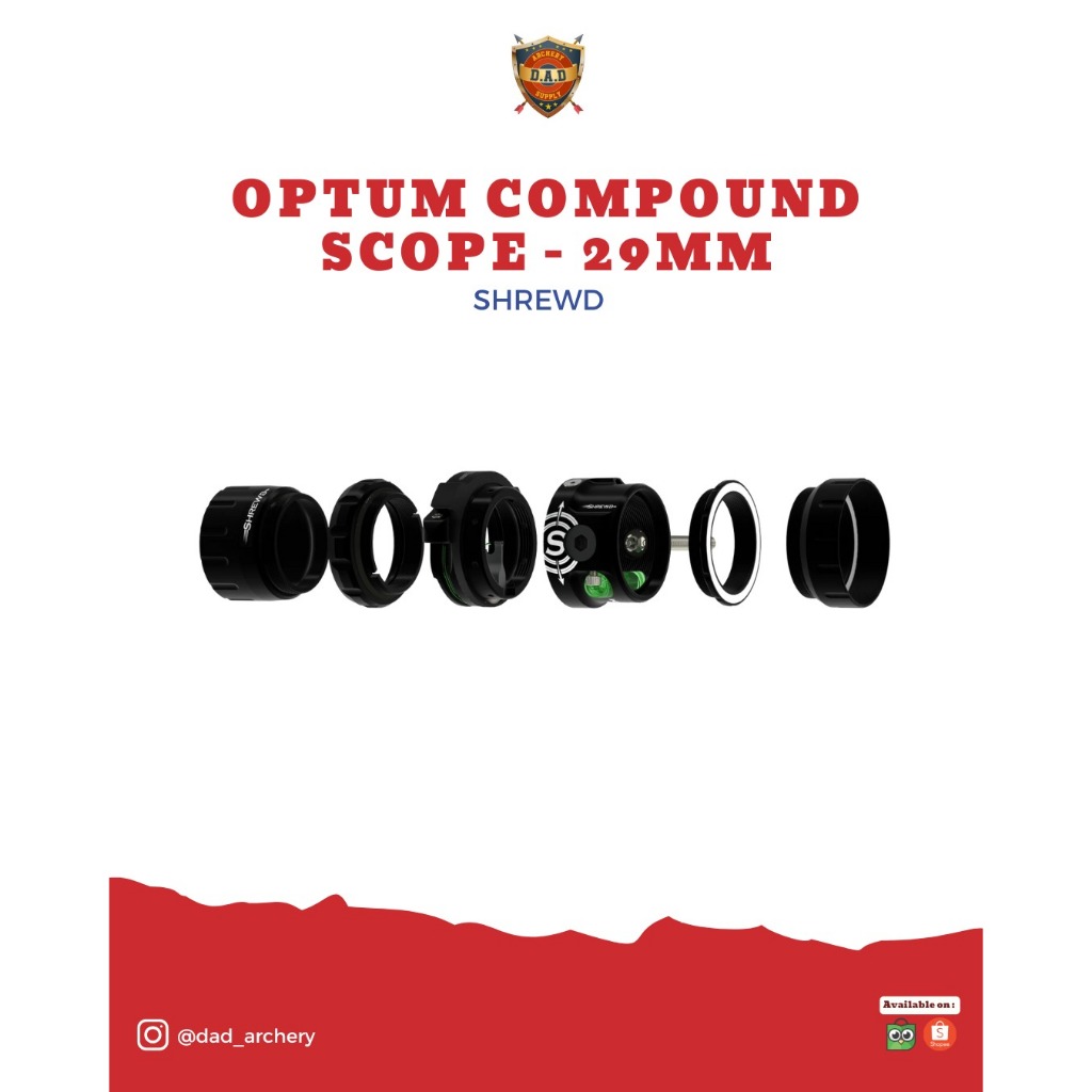 Jual SHREWD COMPOUND SCOPE OPTUM KIT 29MM 0,75 RH BLACK / SCOPE UNTUK ...