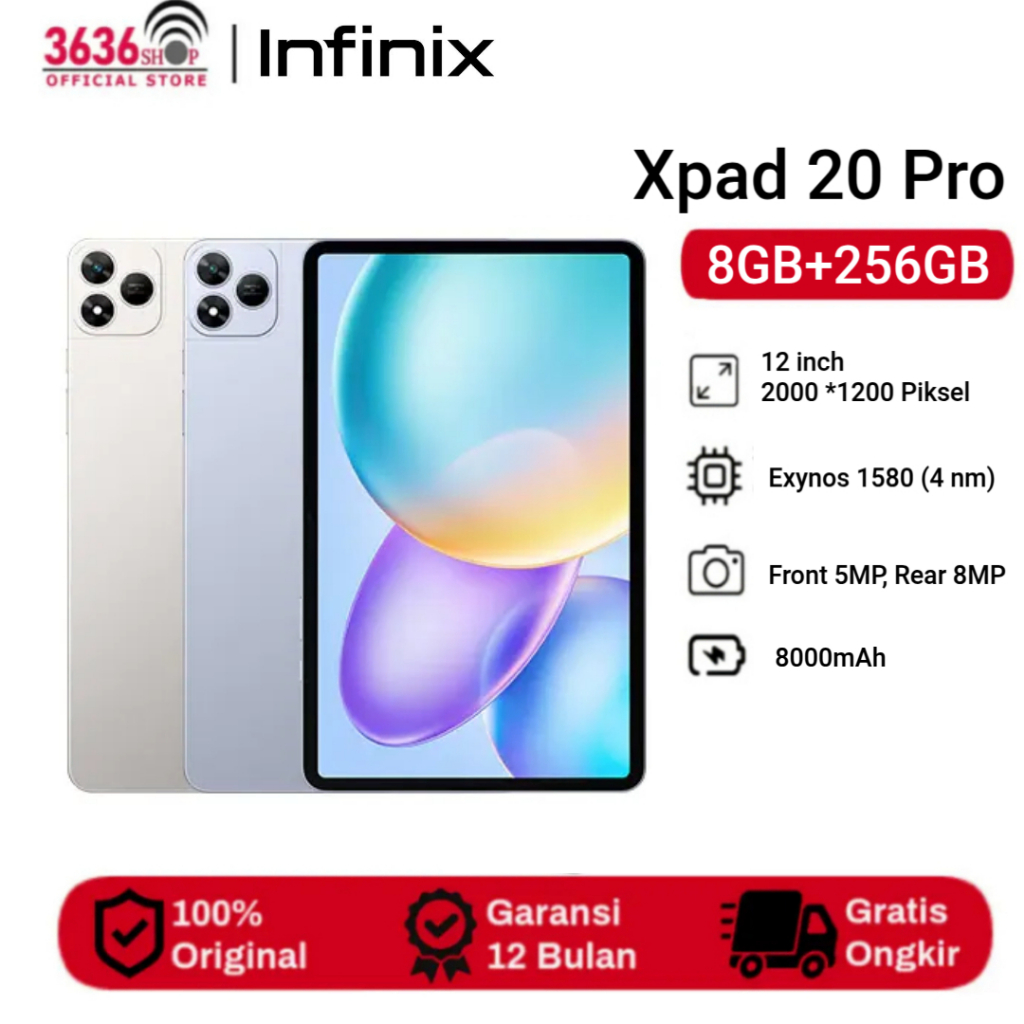 Jual Infinix XPad 20 Pro 8GB+256GB - Display 12 Inch - Mediatek Helio ...