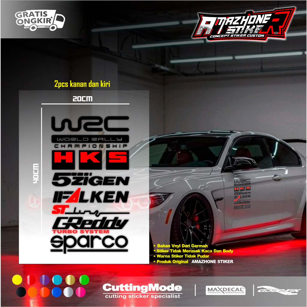 Jual Stiker sticker mobil set racing wrc momo hks set 2pcs | Shopee ...