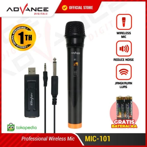 Jual Advance Mic Professional Wireless Microphone Single MIC 101 ...