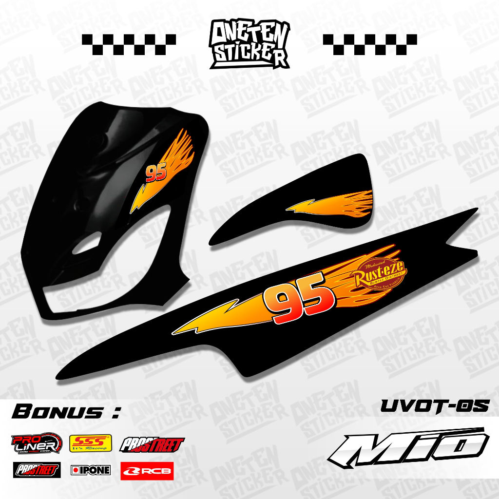 Jual STICKER STRIPPING TRANSPARAN MIO SPORTY/MIO OLD MOTIF LIGHTNING ...