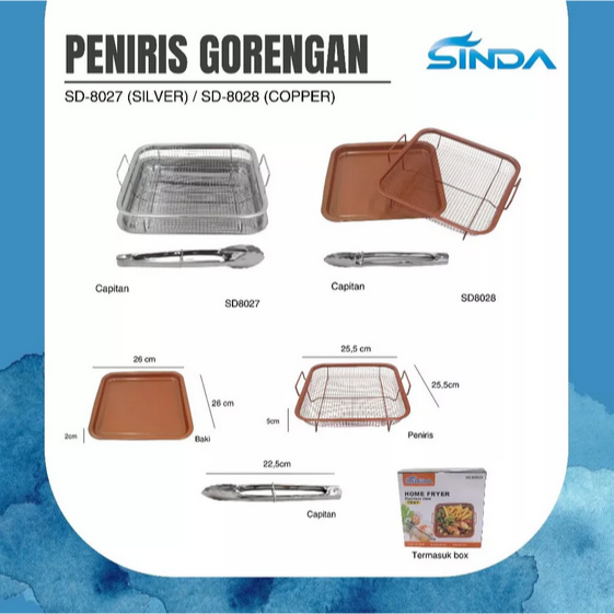Jual Peniris Gorengan Lengkap Dengan Nampan Type SD8027 Silver & SD8028 ...